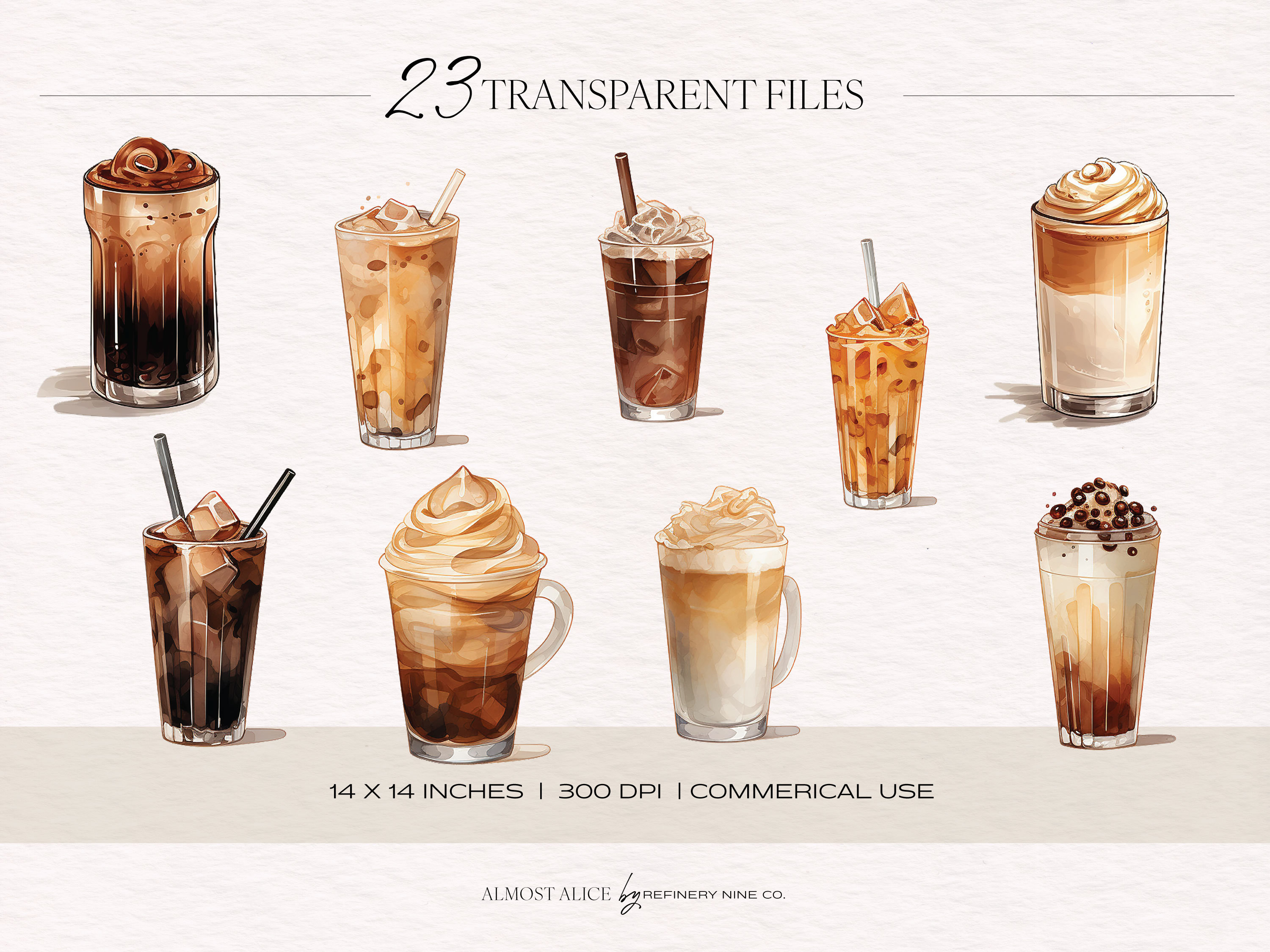 Iced Coffee Clipart, Watercolor Clipart, Cozy, Autumn Vibes ...