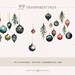 Dark Moody Christmas Ornaments, Dark Color Baubles, Watercolor Clipart ...
