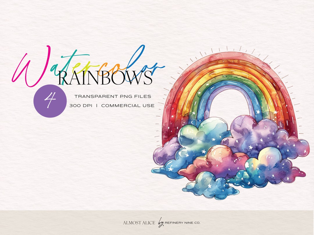 Watercolor Rainbows, Watercolor Rainbow Prints, Vibrant Nursery Wall ...