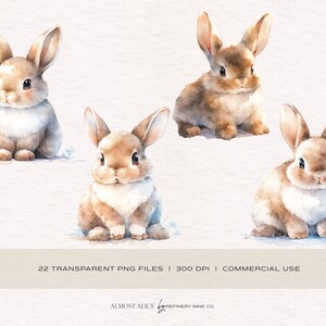Cute Bunnies, Clipart Pack, Clipart for Commercial Use, Transparent ...