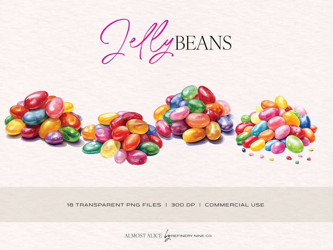 Watercolor Jellybean Clipart: Transparent PNG Graphics (commercial Use ...