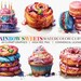 RAINBOW SWEETS Clipart Food Clipart Digital Watercolor - Etsy