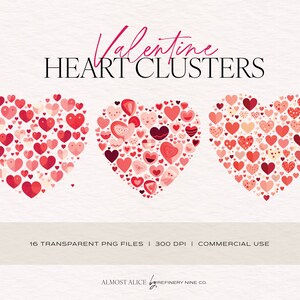 Valentine's Day Heart Clipart Bundle: Transparent PNG (commercial Use ...