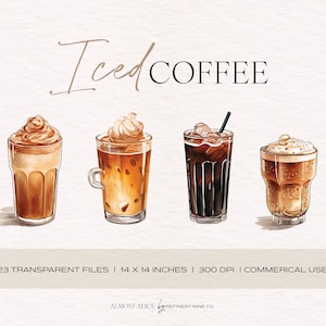 Iced Coffee Clipart, Watercolor Clipart, Cozy, Autumn Vibes ...