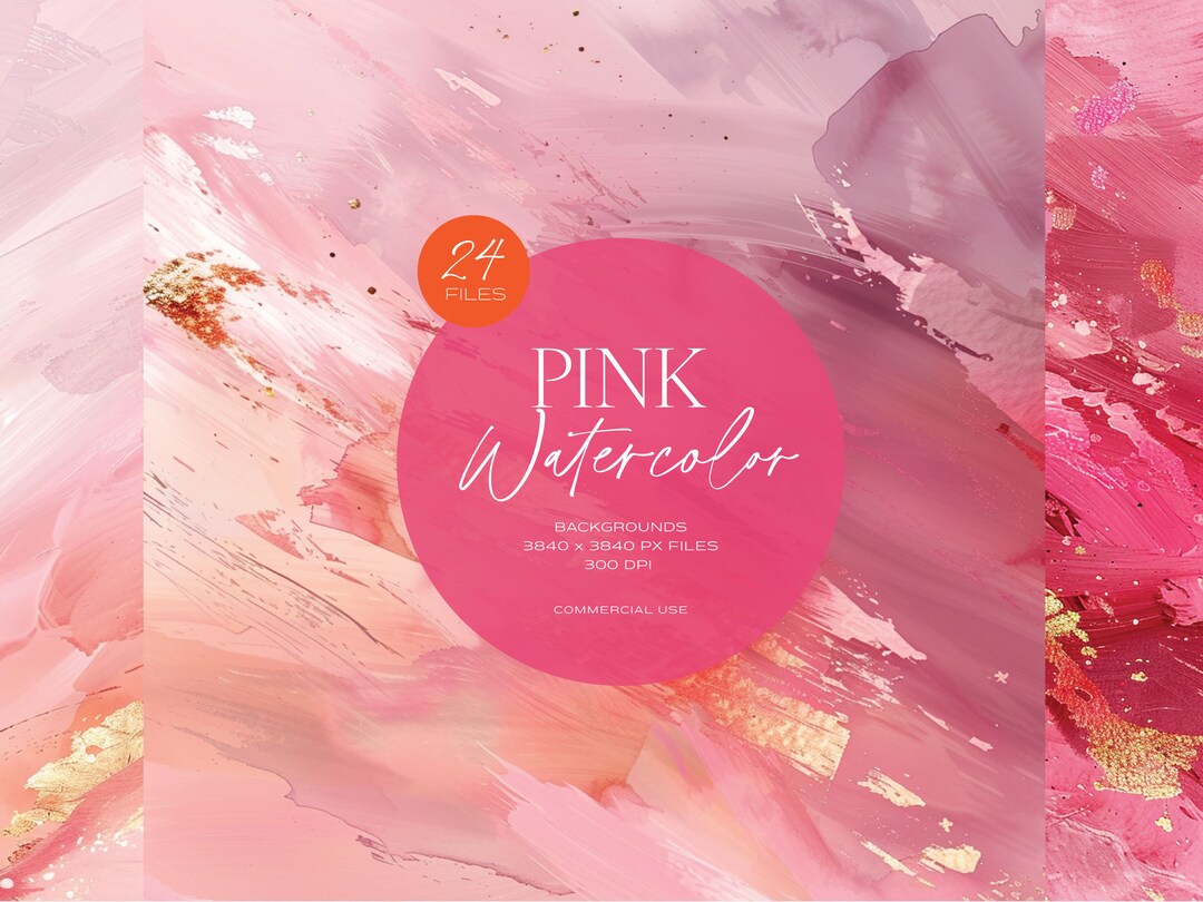 Pink Watercolor Digital Paper Pack, Scrapbooking & Craft Backgrounds ...