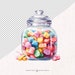 Rainbow Watercolor Candy Jars Clipart, Candy, Stationary, Scrapbooking ...
