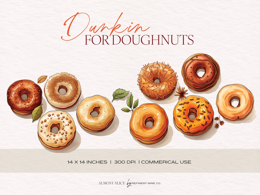 Autumn Doughnuts, Fall, Transparent PNG, Watercolor Clipart, Scrapbook ...