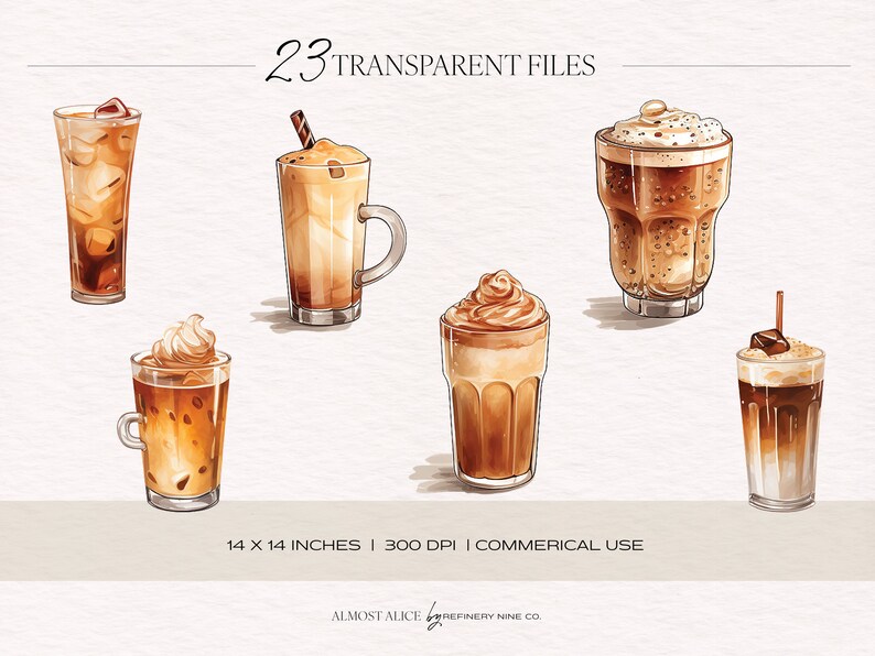 Iced Coffee Clipart, Watercolor Clipart, Cozy, Autumn Vibes ...