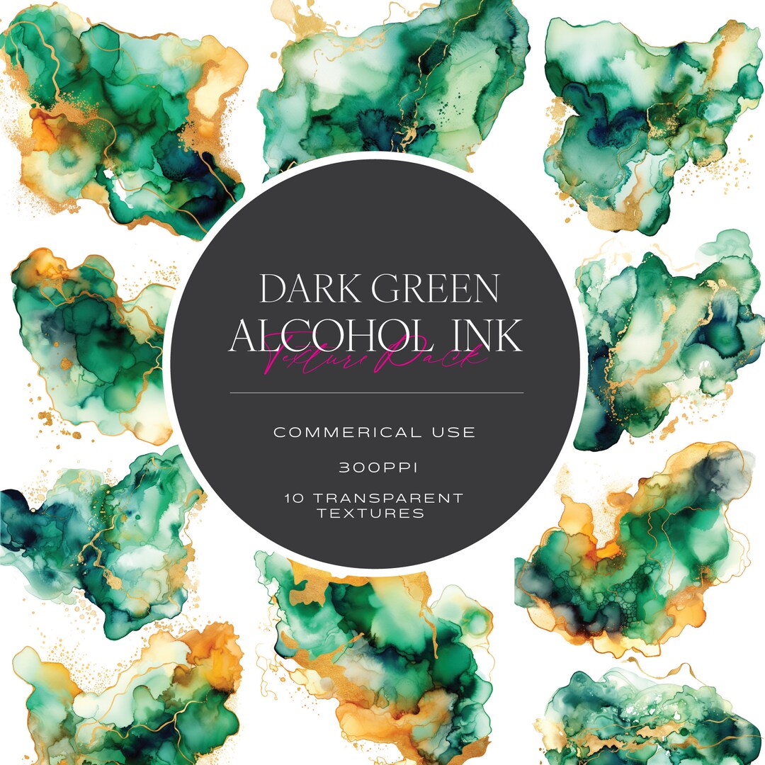 Dark Green & Gold Alcohol Ink Texture, Clipart, Colorful Backgrounds ...