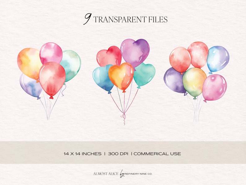 Watercolor Balloon Clipart Pack, Bright Pastel Balloons Clip Art ...