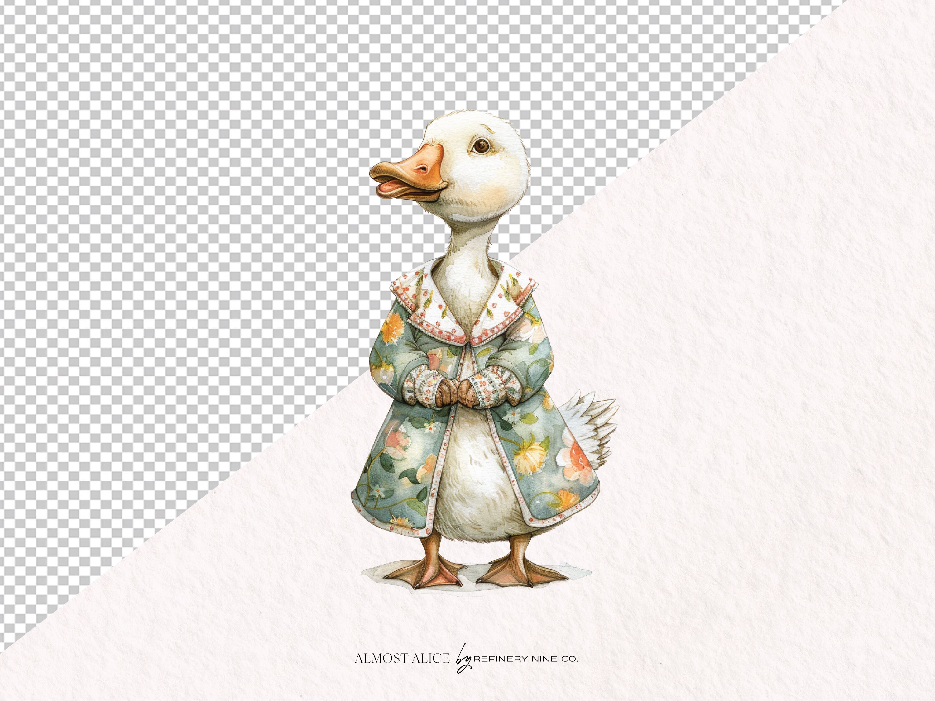Ducks in Pajamas Watercolor Clipart: Nursery Art (PNG Digital Download ...