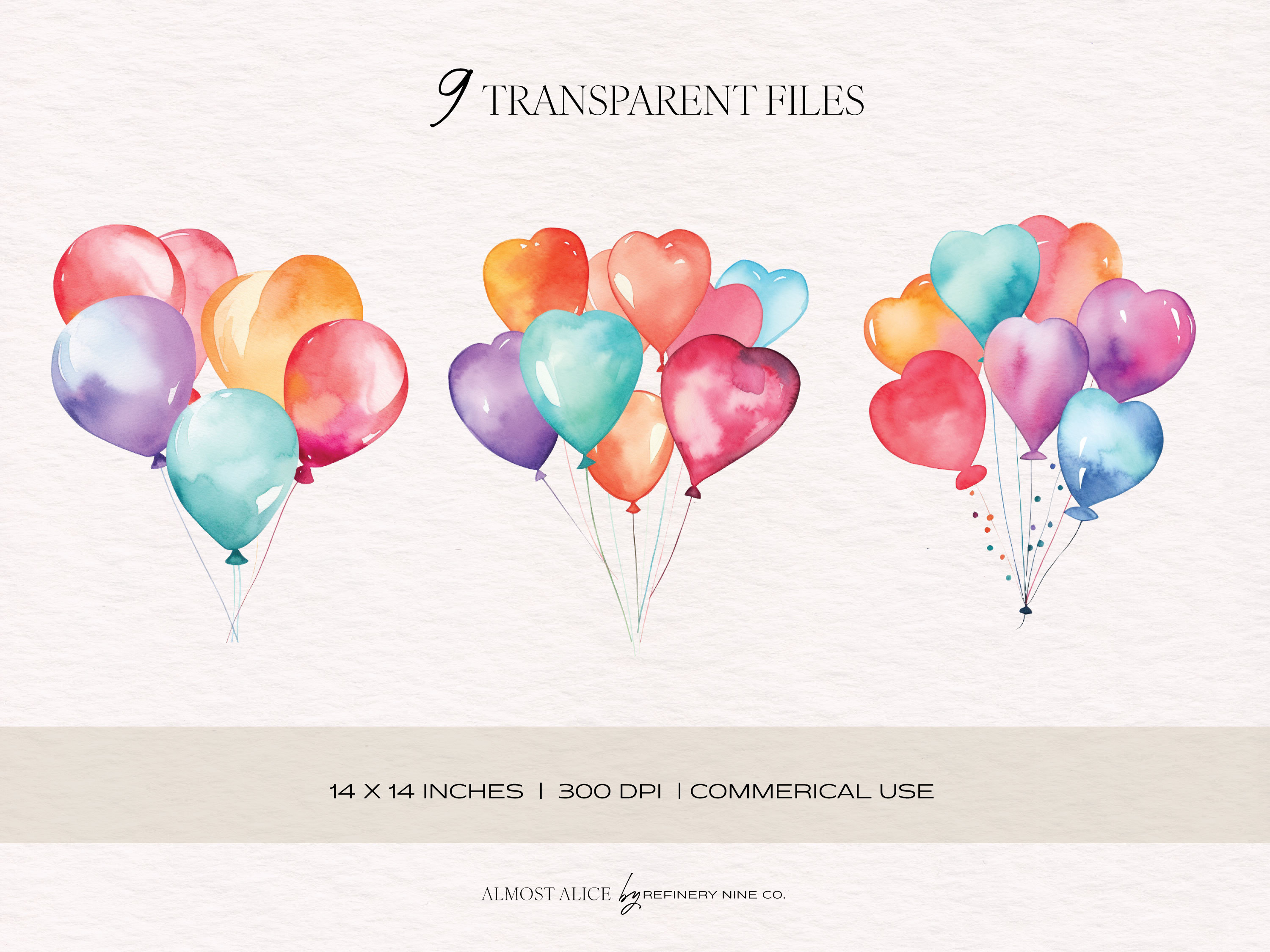 Watercolor Balloon Clipart Pack, Bright Pastel Balloons Clip Art ...