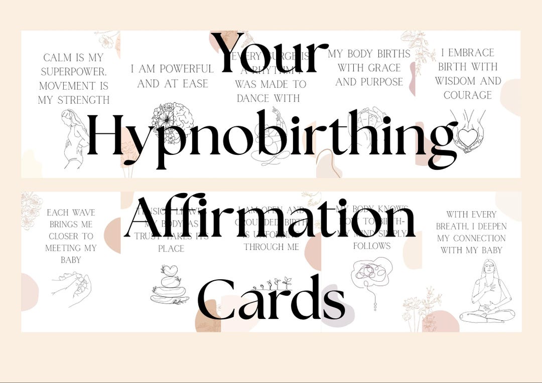 Digital Hypnobirthing Affirmation Cards | Printable Calm Birth Quotes ...