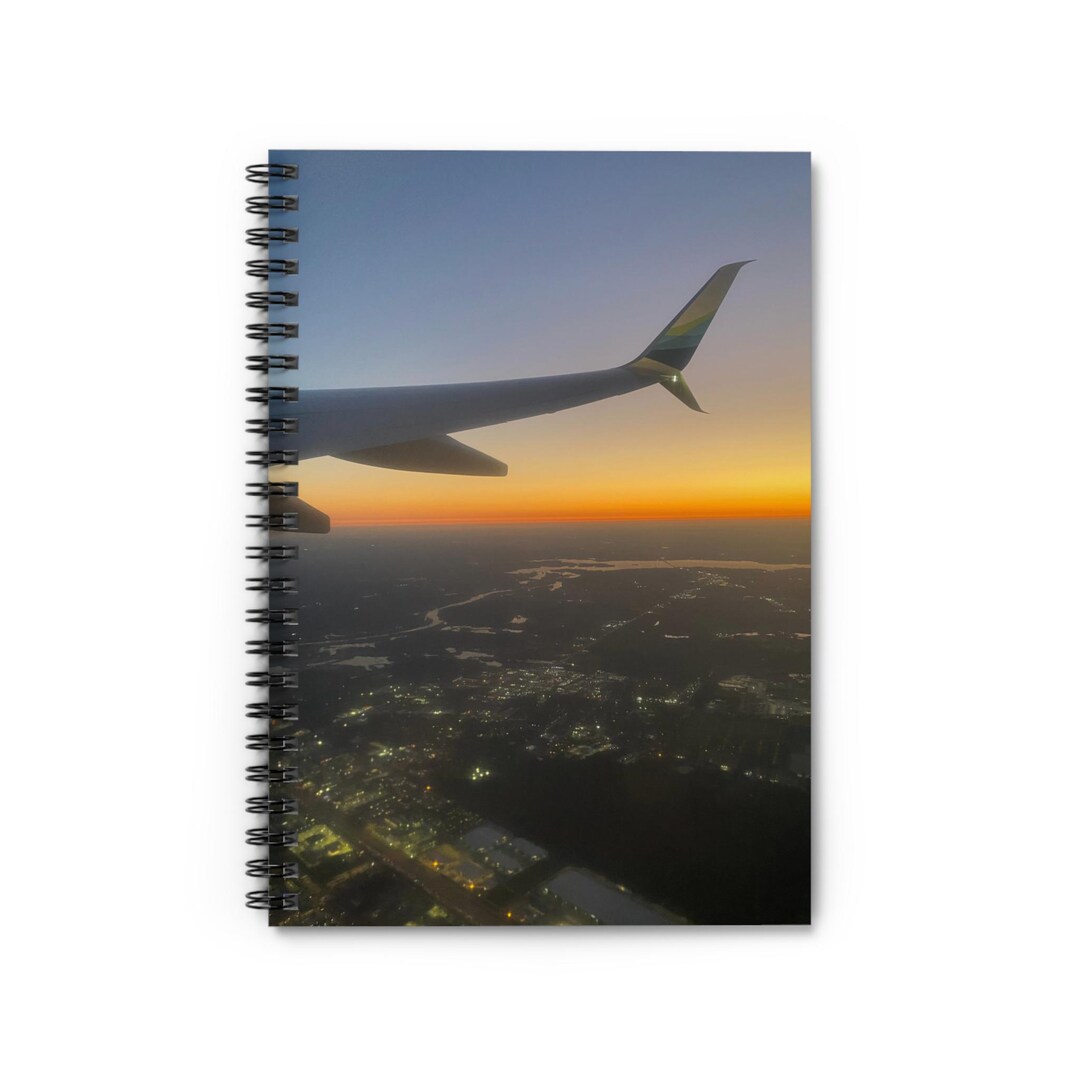 Airplane Window Sunset Spiral Notebook Aesthetic Travel Journal ...