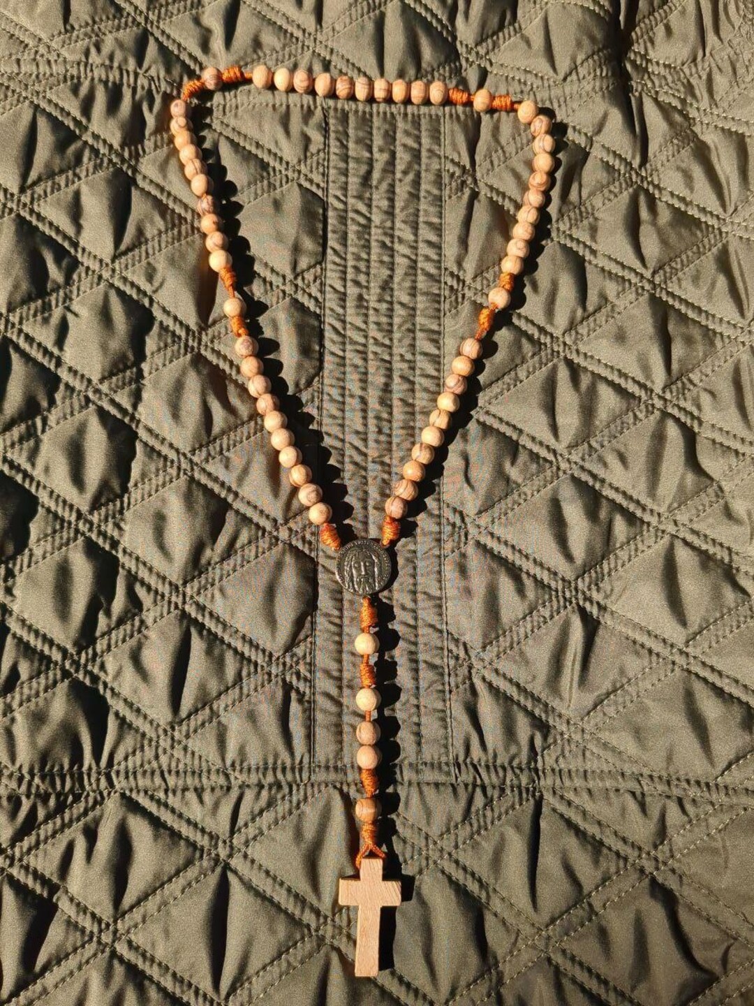 Holy Face Rosary Made With Olive Wood - Etsy