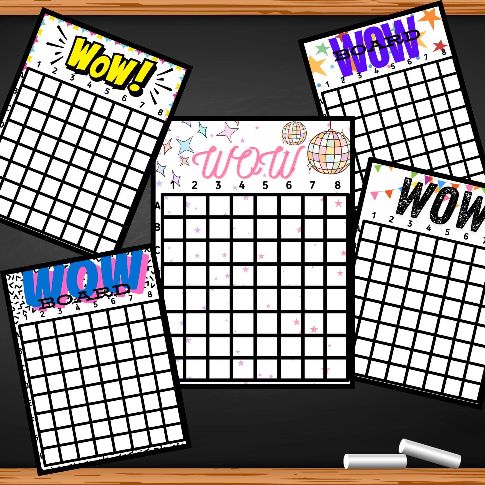 WOW Board Printable – Classroom Reward Bingo Charts – Positive Behavior ...