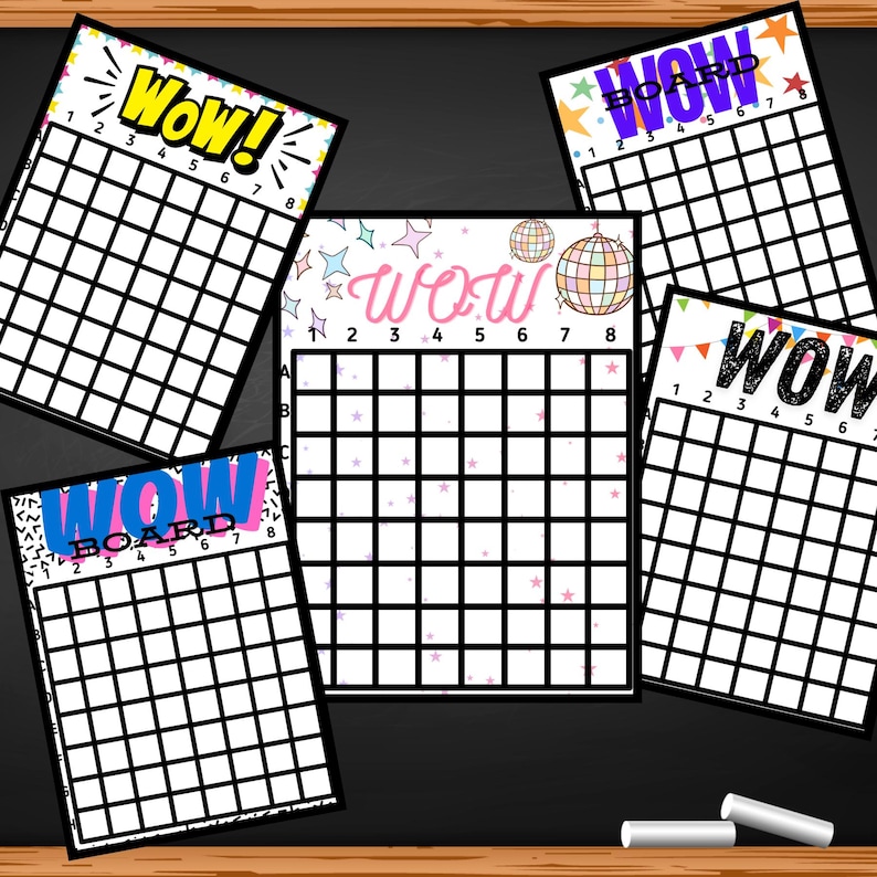 WOW Board Printable – Classroom Reward Bingo Charts – Positive Behavior ...