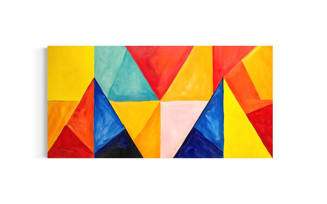 Triangles Painting on Canvas Art Print Abstract Gallery Wrap - Etsy