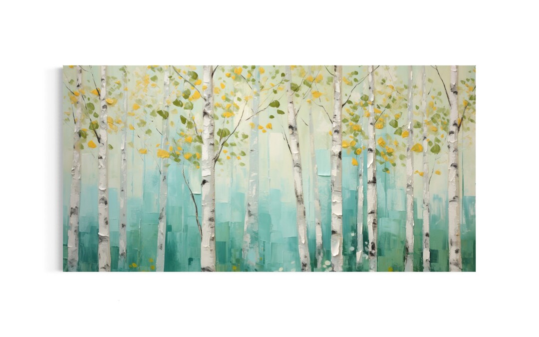 Mint Tree Art Painting on Canvas, Wall Art Artwork Gallery Wrap ...
