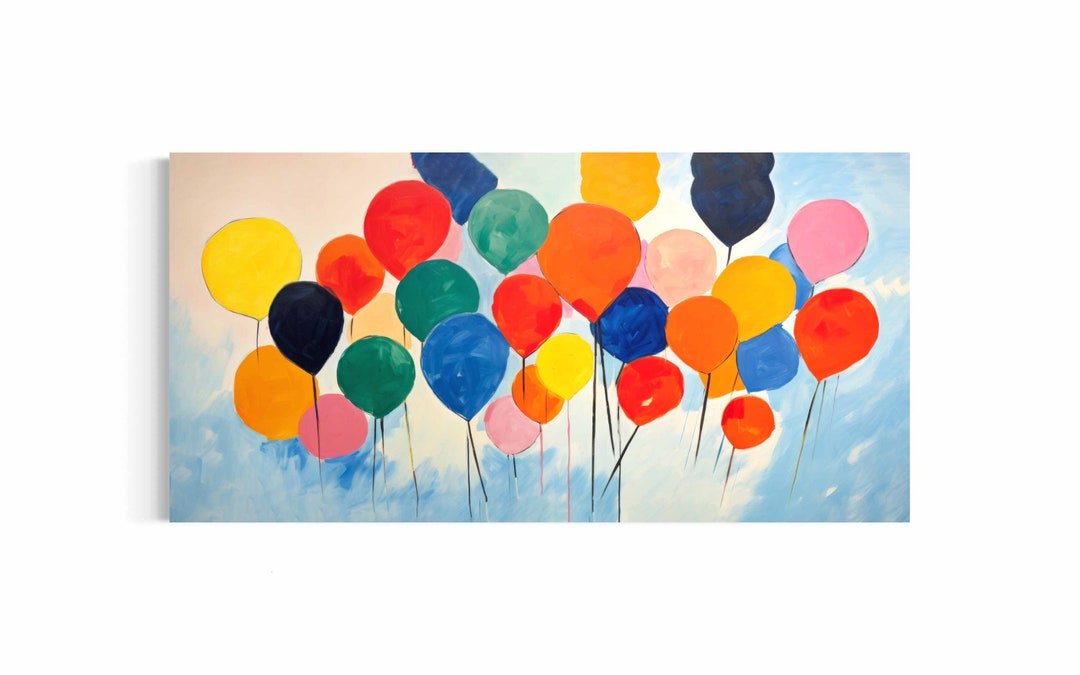 Balloons Painting on Canvas Art Print, Abstract Gallery Wrap Stretched ...
