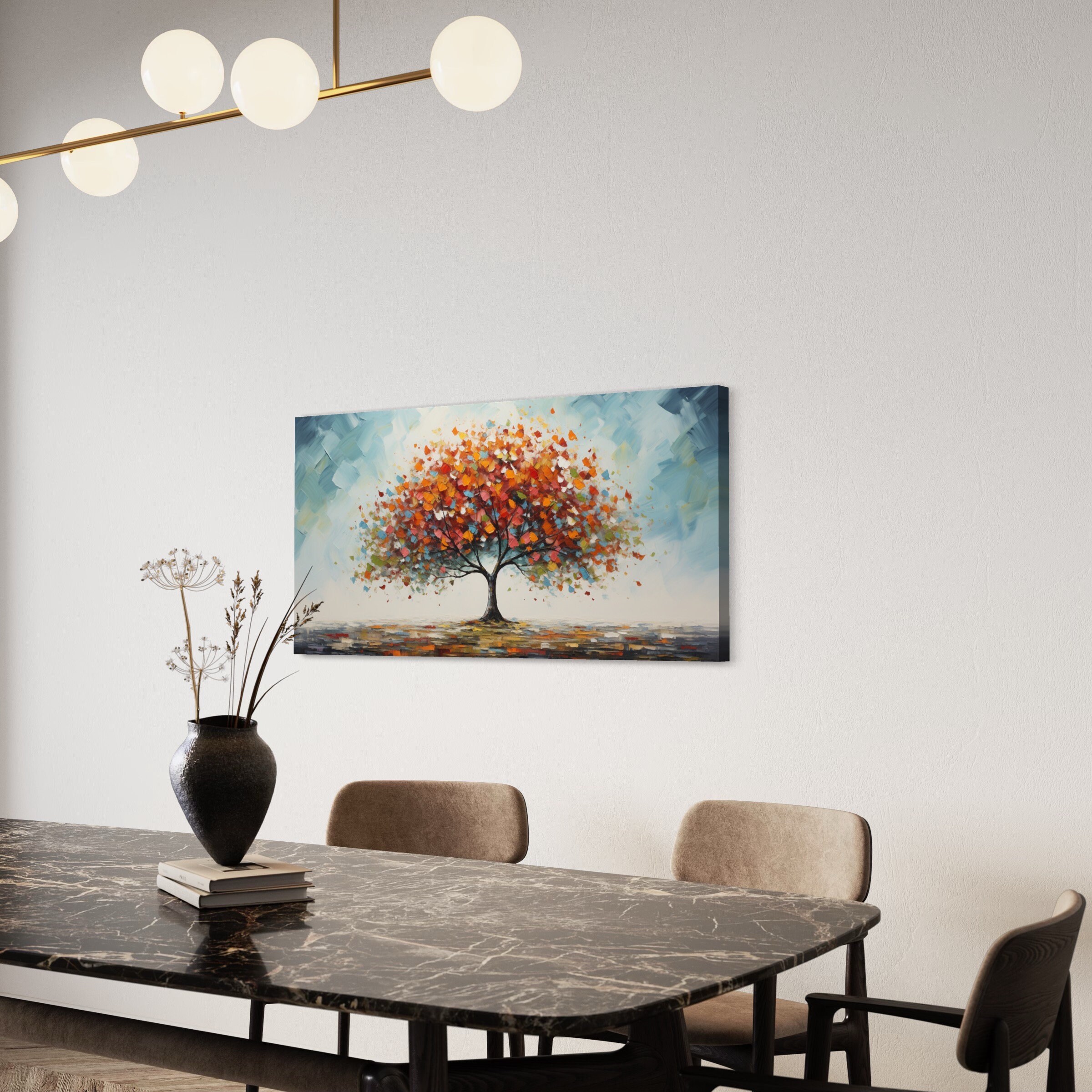 Colorful Tree Art Painting on Canvas, Wall Art Artwork Gallery Wrap ...