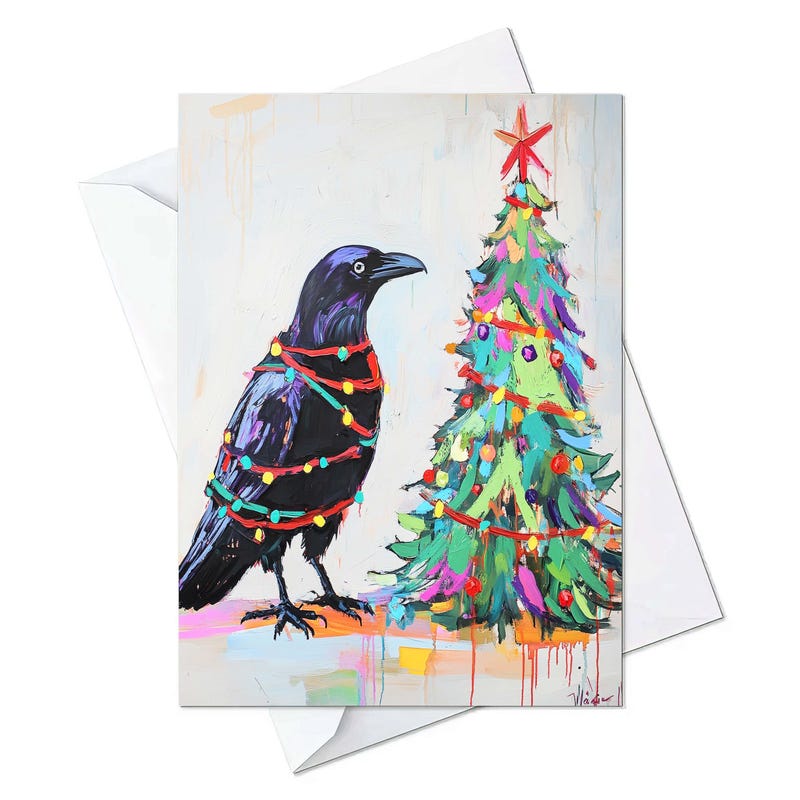 Bird Christmas Card - Etsy