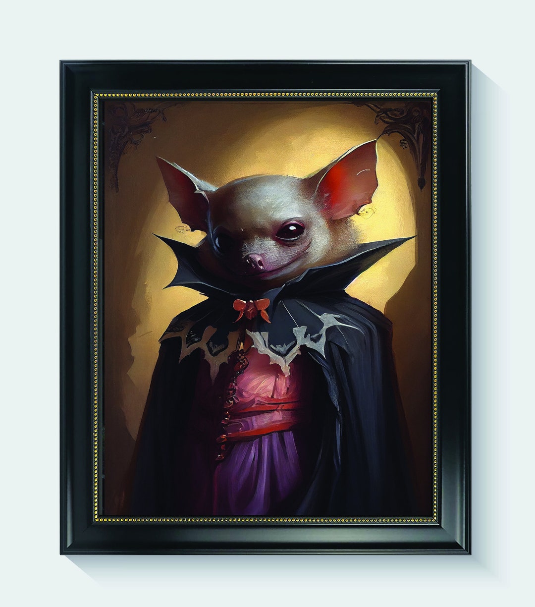 Bat Gothic Poster Art Print, Bat Painting Wall Art Poster, Goth Wall ...