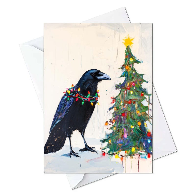 Bird Christmas Card - Etsy