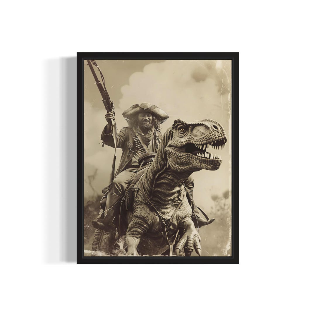 Dinosaur Viking Poster Art Print, Gothic Dark Academia Wall Art ...