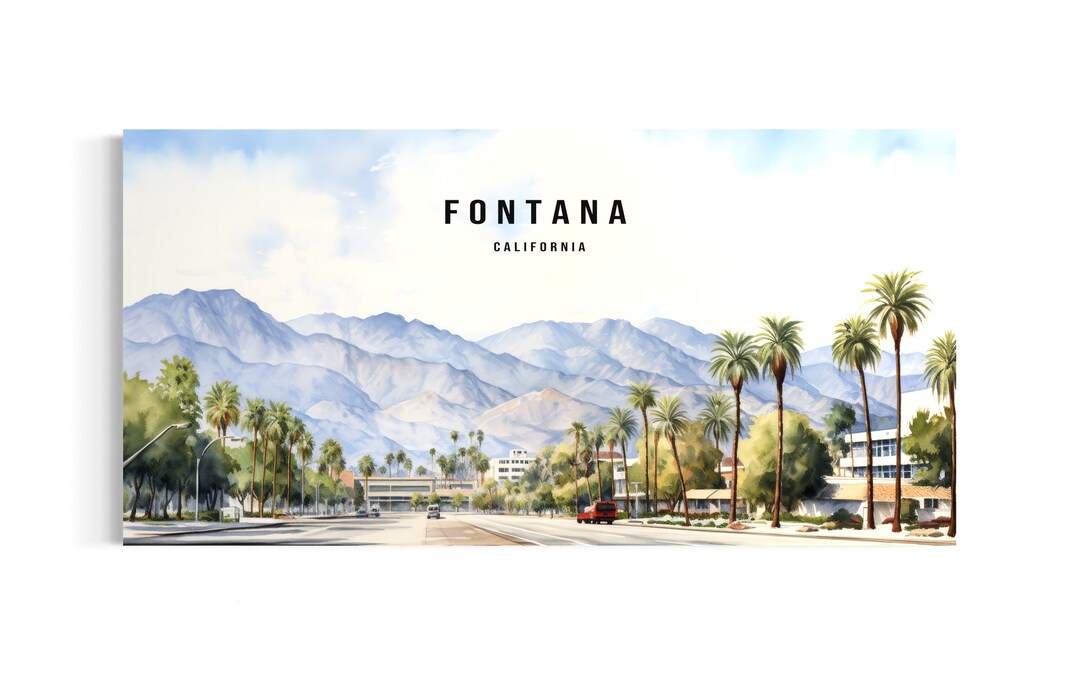 Fontana California Wall Art Painting on Canvas, US Cities Wall Art ...