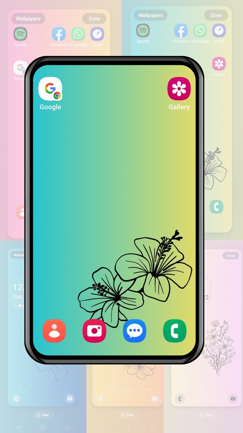 5 Gradient/flower FREE 5 Gradients Phone Wallpaper Gradient Wallpaper iPhone Wallpaper Digital ...