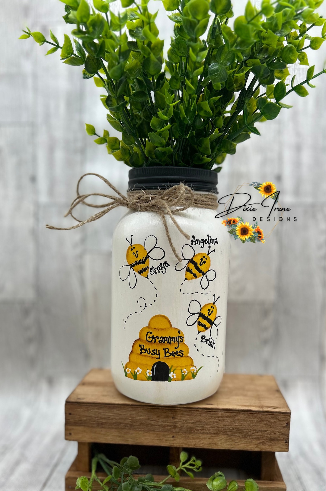 Personalized Bee Mason Jar, Quart Jar, Bee Family, Busy Bees, Kid’s ...