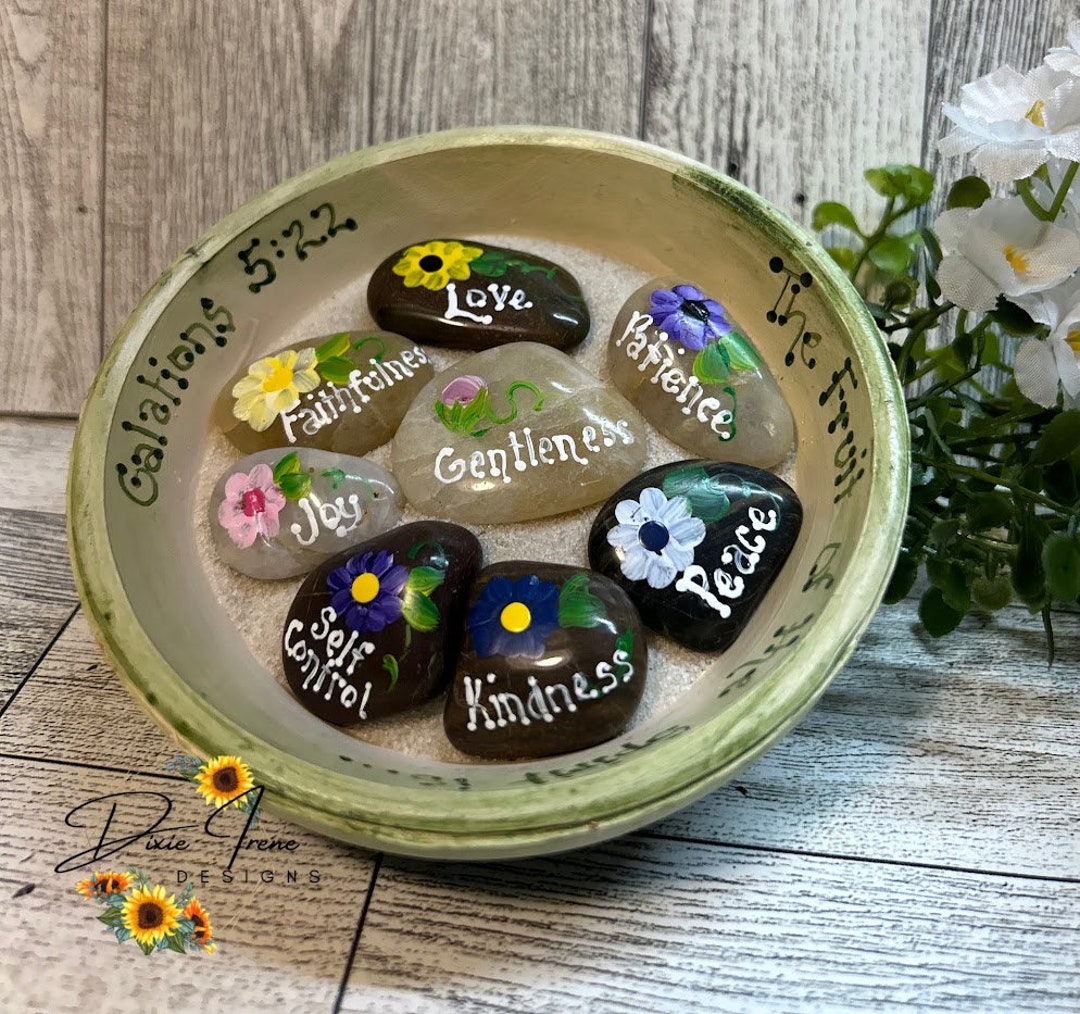 Scripture Stone~ Fruit of the Spirit, Meditation Stones, Zen Garden ...