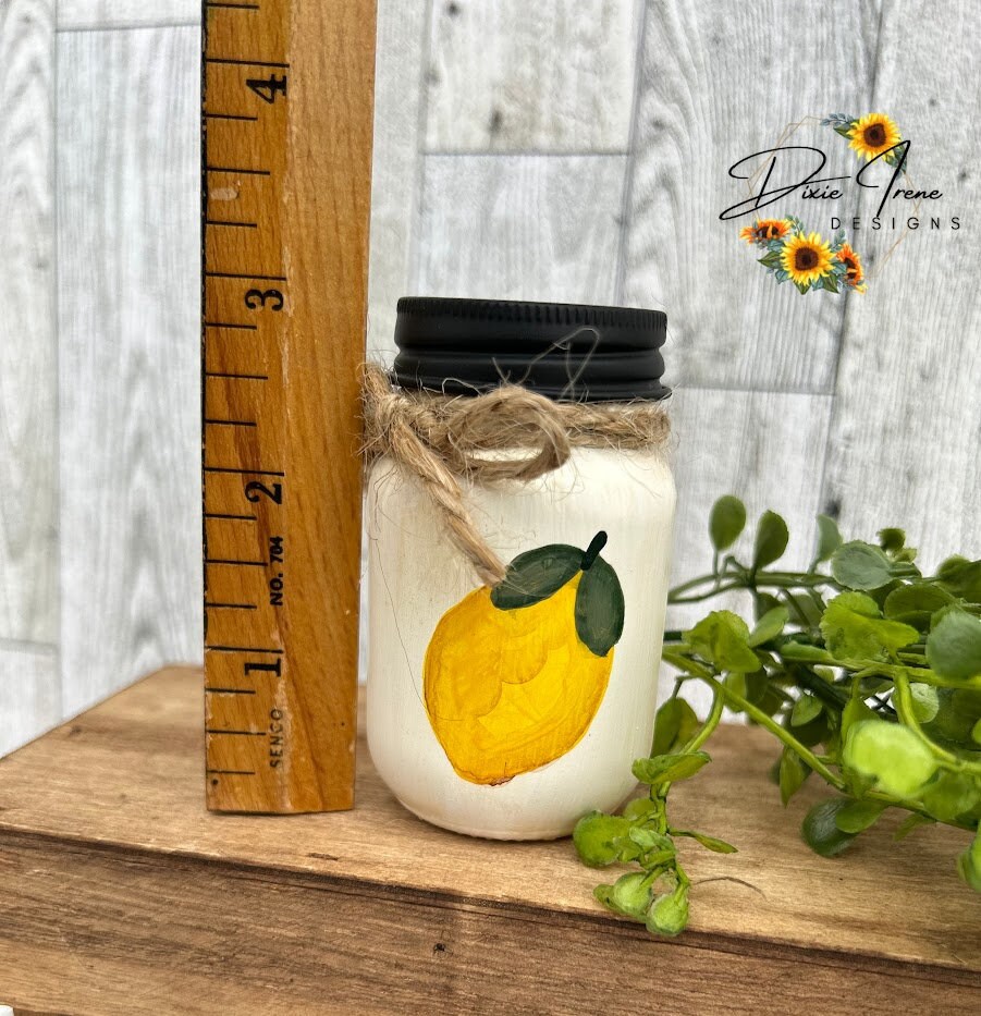 Set of Three Mini Lemon Mason Jars, Lemon Tiered Tray, Farmhouse Decor ...