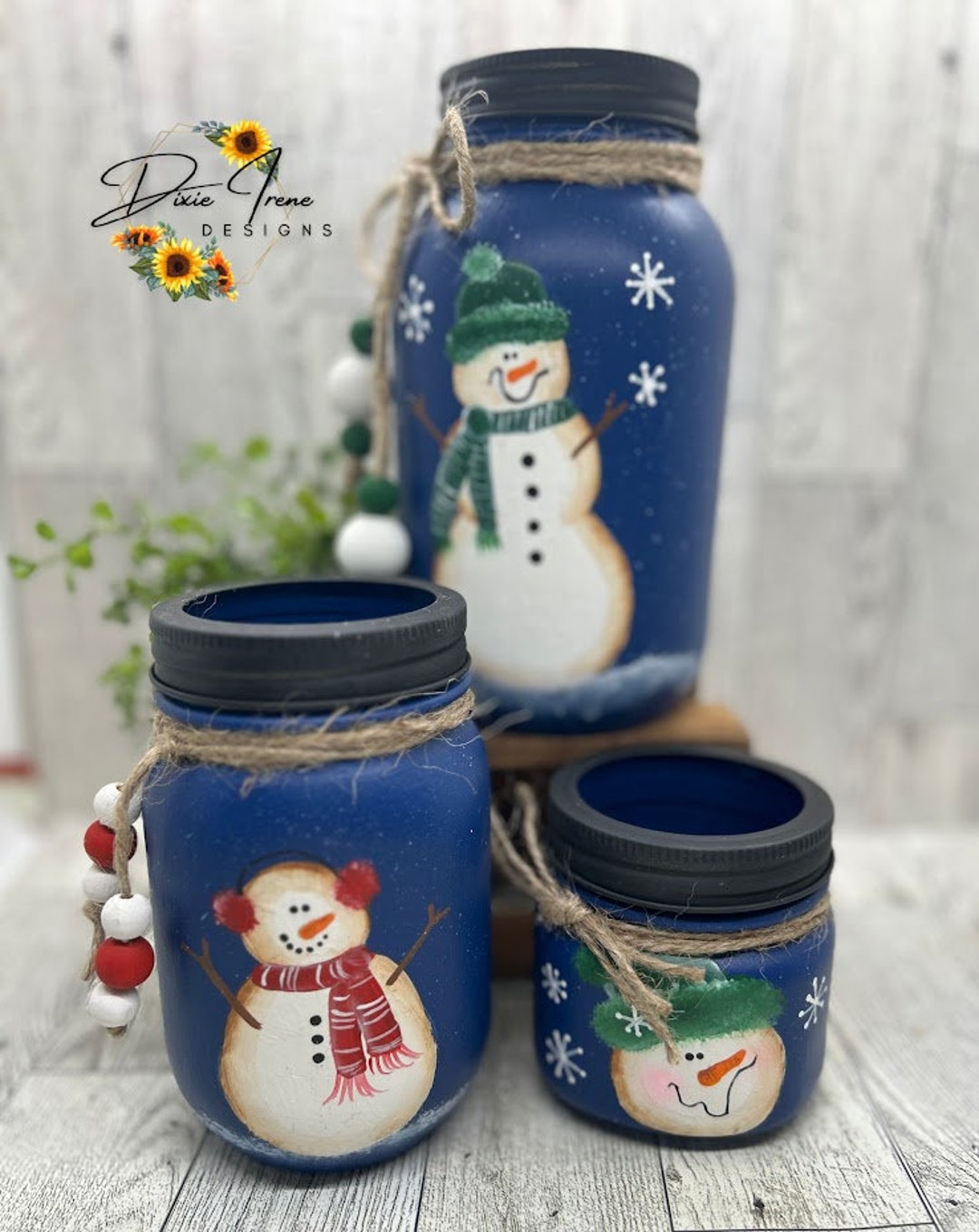 Snowman Jars, Snowman Quart Jar, Snowman Pint Jar, Snowman Half-pint ...