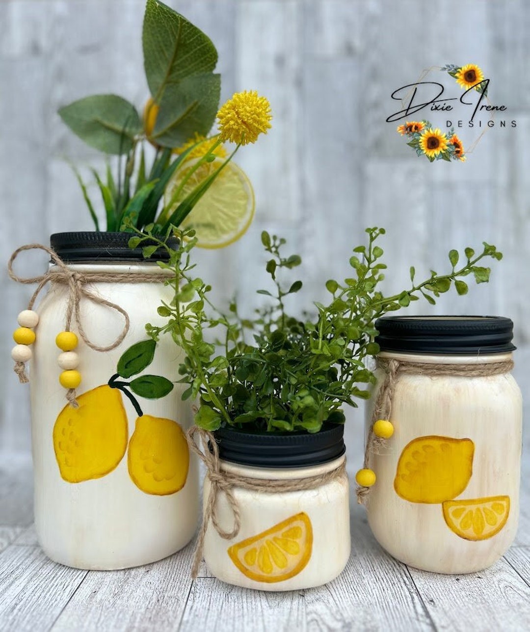 Lemon Mason Jars, Lemon Quart Jar, Lemon Pint Jar, Lemon Half Pint Jar ...