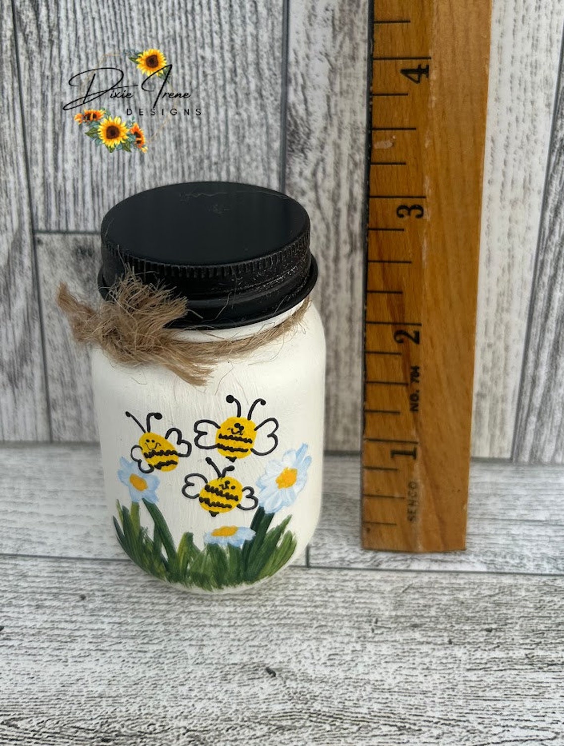 Set of Three Mini Bee Mason Jars, Bee Tiered Tray, Farmhouse Decor ...