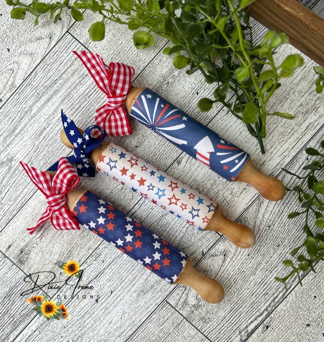 Americana Rolling Pin, 4th of July, Americana, Flag, Red White and Blue ...