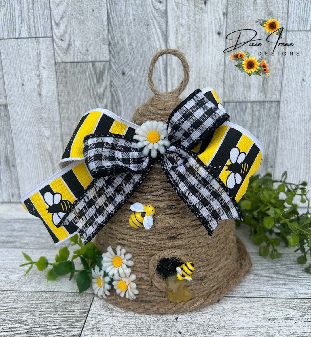 Large Bee Skep, Tiered Tree Decor, Honeybee Decor, Farmhouse Decor ...