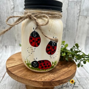 Ladybug Mason Jars, Ladybug Quart Jar, Ladybug Pint Jar, Ladybug Half ...
