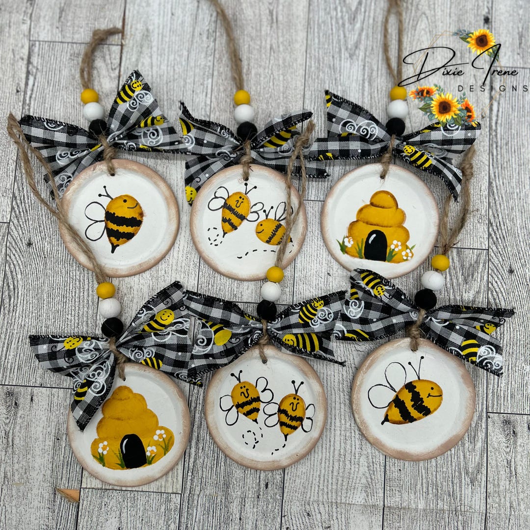 Mason Jar Lid Ornaments - Bee Christmas Tree - Bee Lover Gift ...