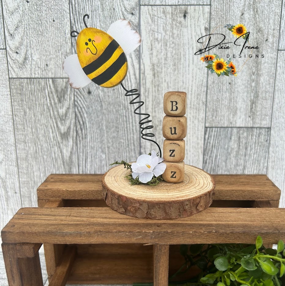 Buzz Bee on Spring, Bee Tiered Tray, Tiered Tray, Farmhouse, Summer ...