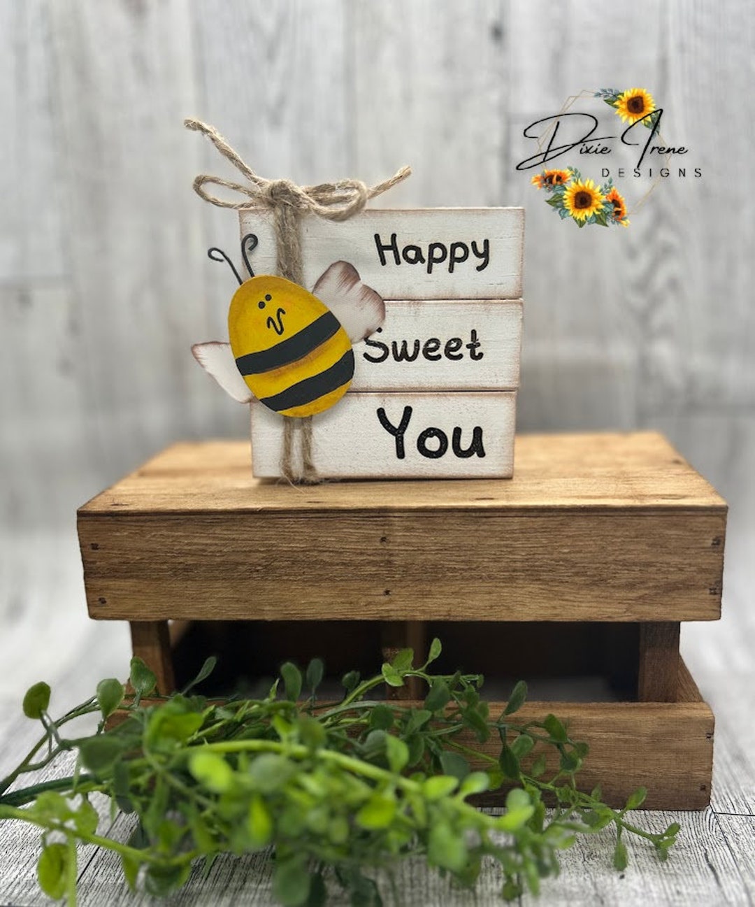 Bee Sweet, Bee Happy, Bee You, Set of Three Stacked Blocks, Bee Tiered ...