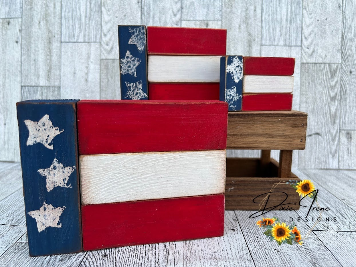 DIY Kit, Medium Block Flag, Flag, Tiered Tray, Summer Decor, Farmhouse ...