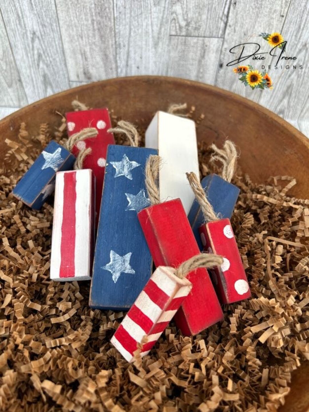 DIY Kit, Firecracker Bowl Fillers, Tiered Tray, Summer Decor, Farmhouse ...