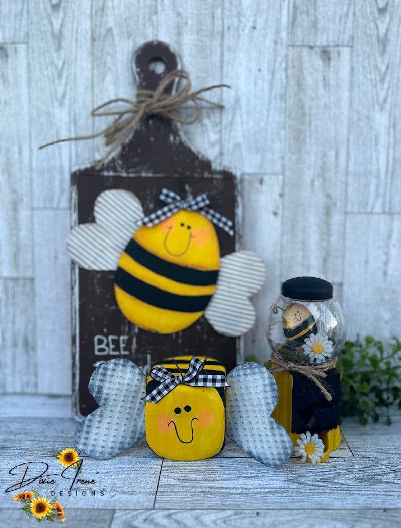 Bee Mini Gumball Machine, Bee Decor, Bee Tiered Tray, Cute Bee ...