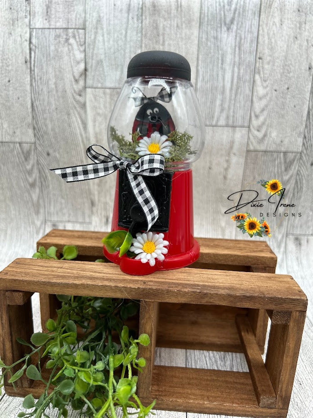 Ladybug Mini Gumball Machine, Ladybug Decor, Ladybug Tiered Tray, Cute ...