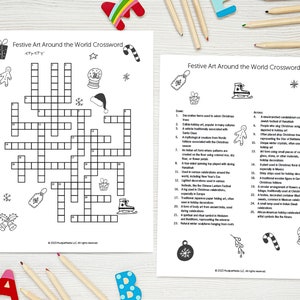 Festive Art Around the World Crossword Puzzle Worksheet - Instant ...