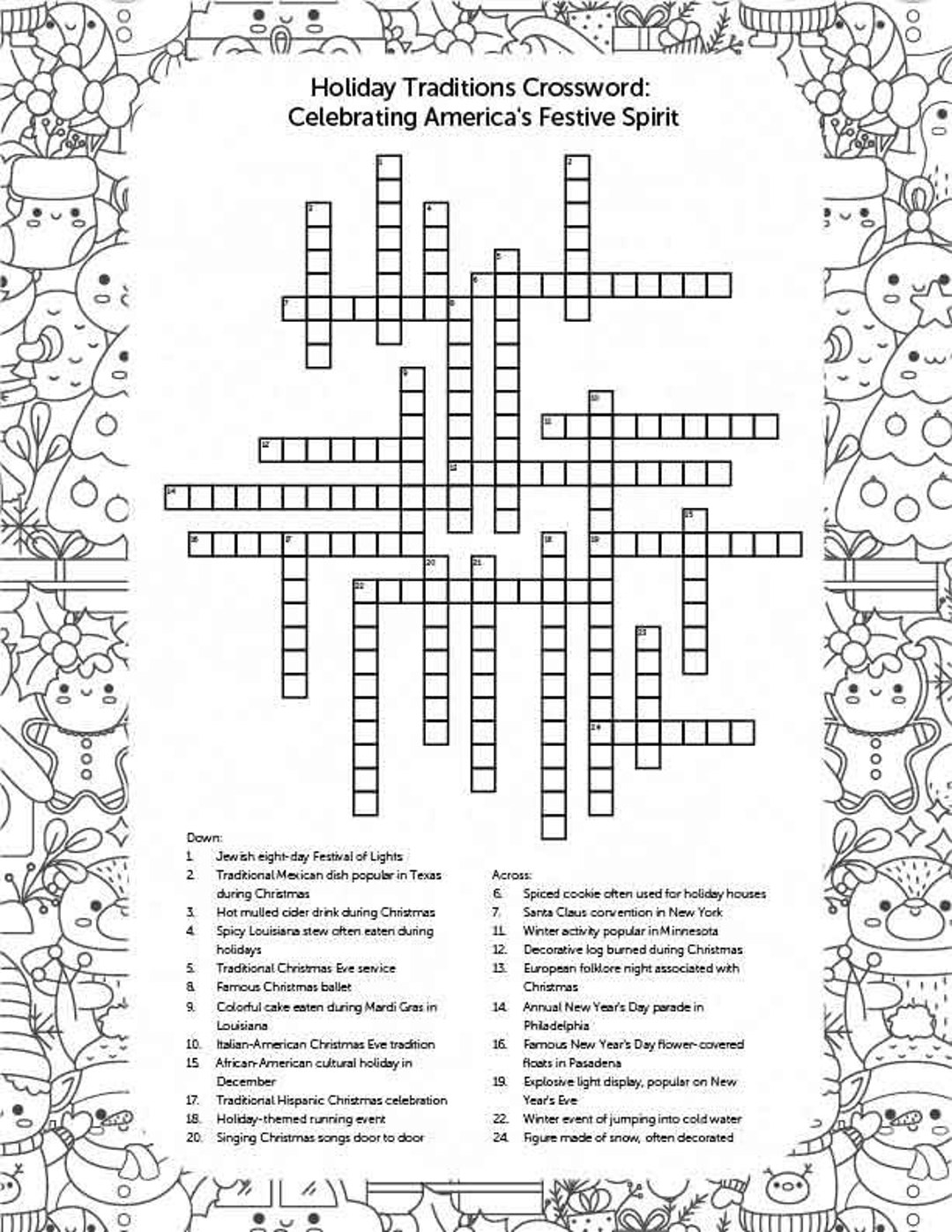 Crucigrama de tradiciones navideñas: Celebrando el espíritu festivo de ...