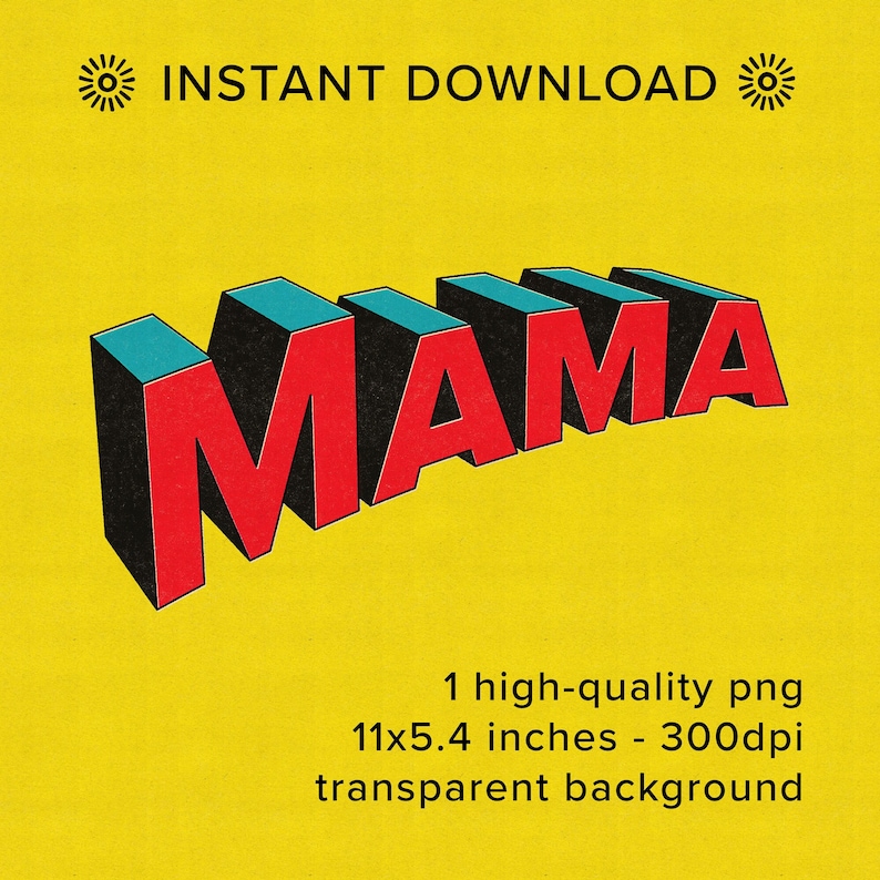 MAMA Super Mom Comic Text Clipart PNG Instant Download Decal Logo ...
